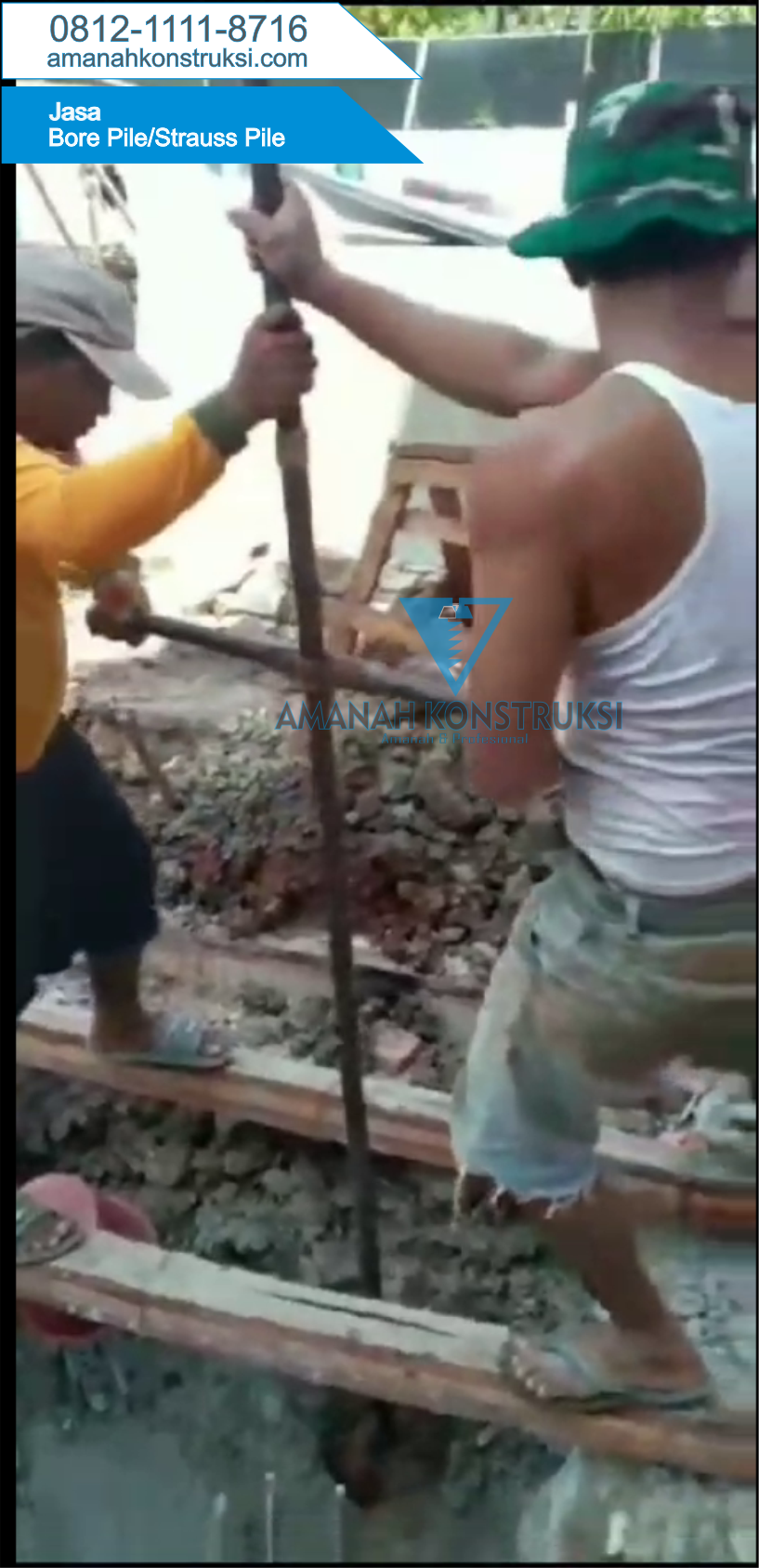 harga bore strauss pile per meter terjangkau untuk pondasi kuat